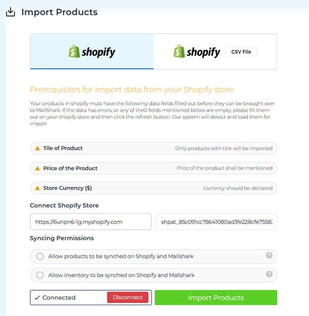 How to Connect Your Shopify Store to Mallshark and Import Products – Help Center